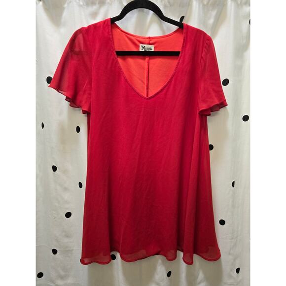 Show Me Your MuMu | Dresses | Show Me Your Mumu Red Flutter Sleeve Mini ...